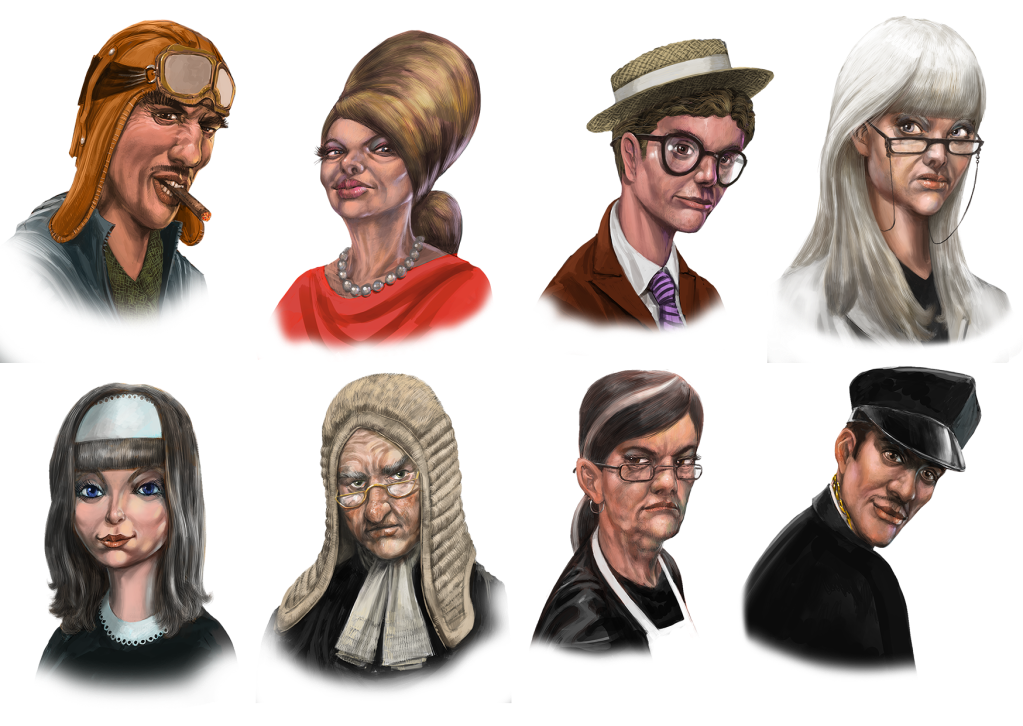 Murder Mystery Parties – Character Design and Illustration – Jon Taylor ...